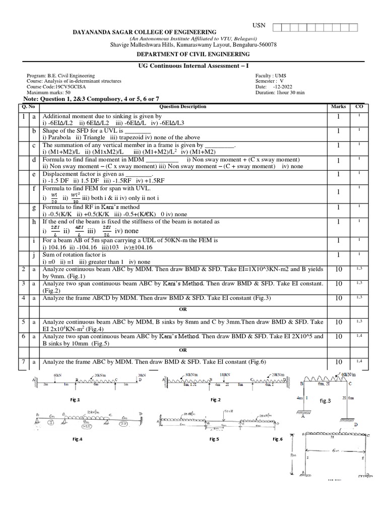 2st CIA Question Paper Pattern (2019-20) | PDF | Euclidean Geometry