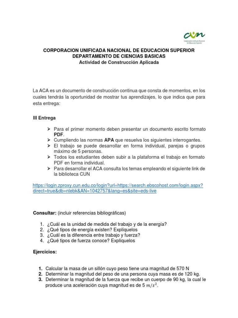 ACA 3 Física Mecánica | PDF | Masa | Ciencias fisicas