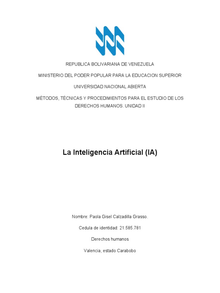 Ensayo Inteligencia Artificial | PDF | Inteligencia artificial | Inteligencia (IA) y semántica