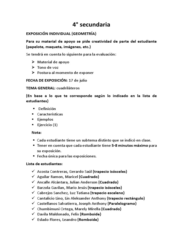 Exposición 4to Secundaria | PDF