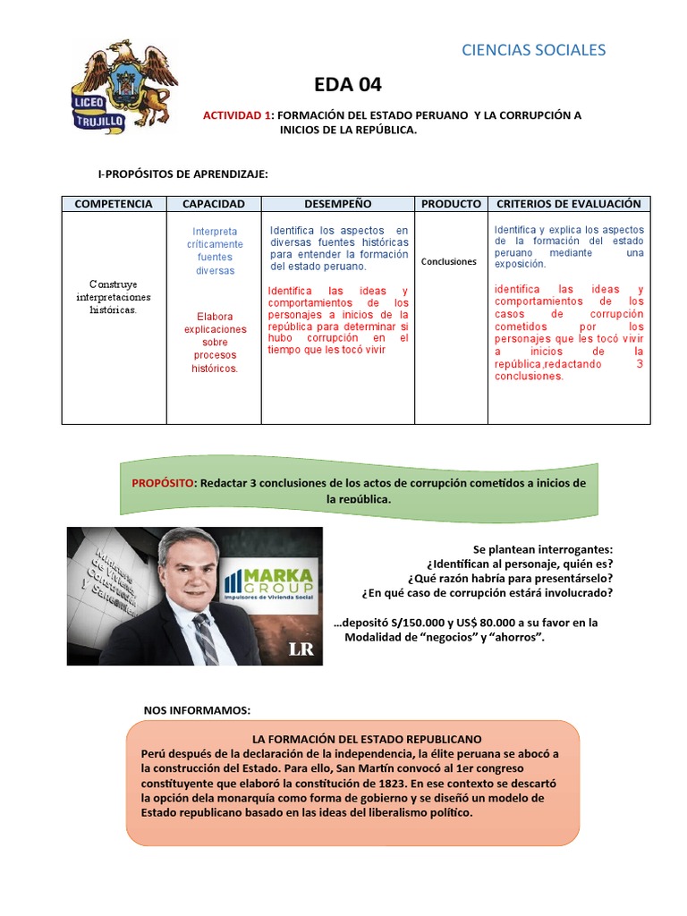 EDA 4 - ACT. 3. Estudiante.-1 | PDF | Perú | República
