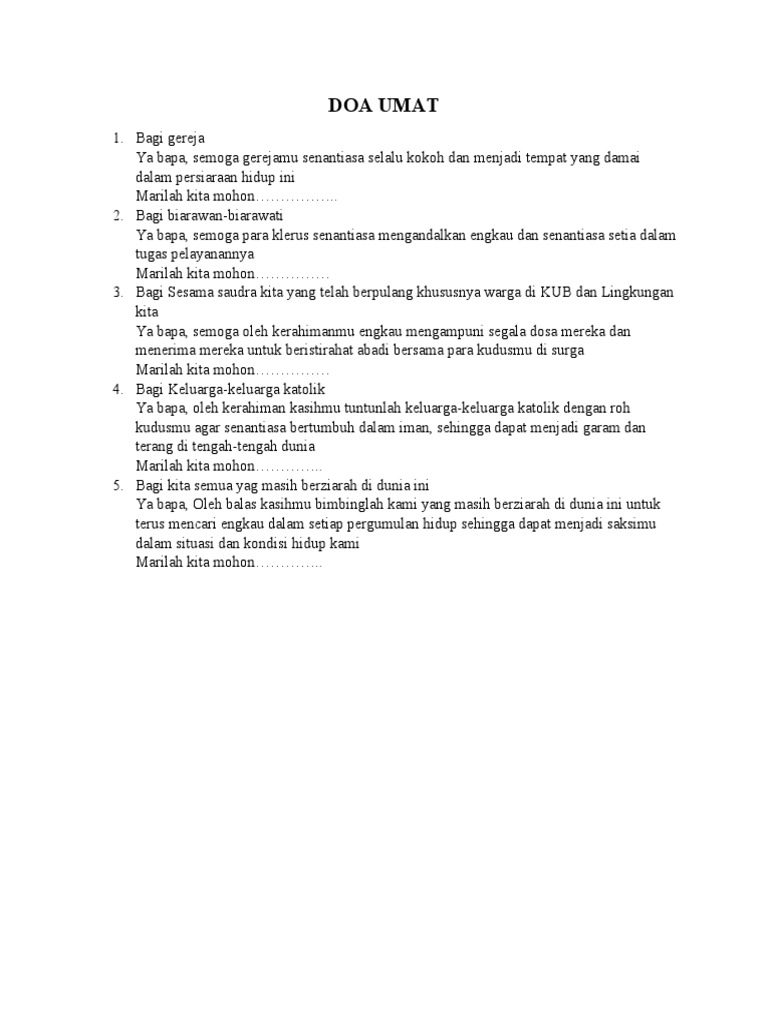 Doa Umat | PDF