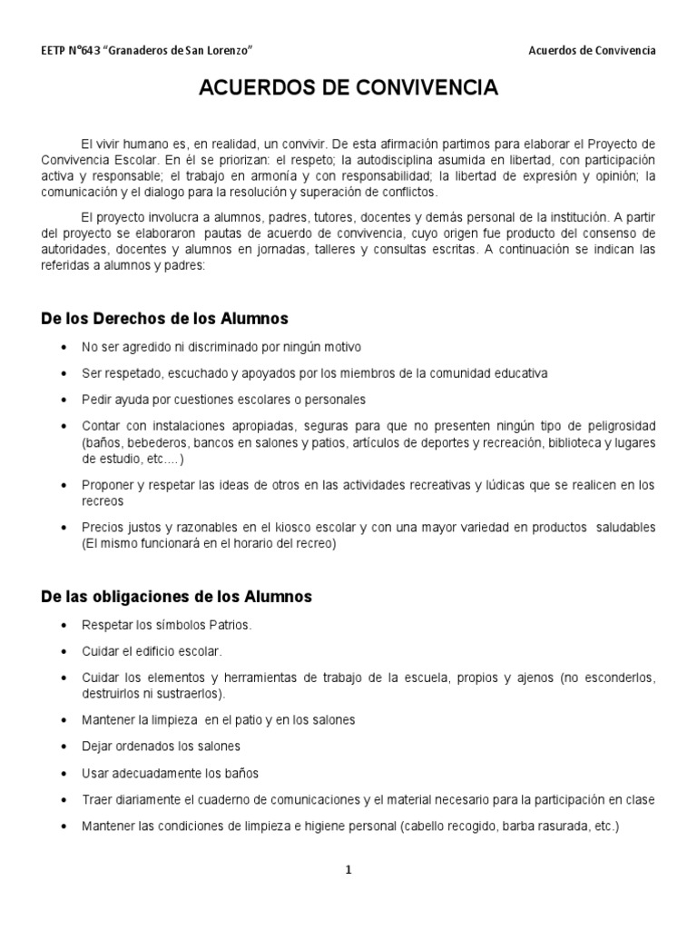 Convivencia Pdf Enseñando Institución