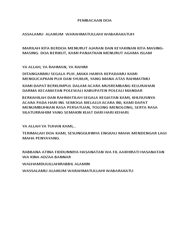 Pembacaan Doa | PDF