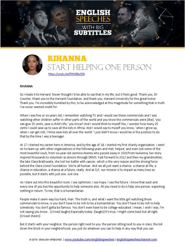 Transcript - Rihanna | PDF | Health Care