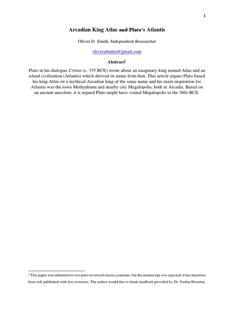 Arcadian King Atlas PDF | Download Free PDF | Atlantis | Ancient Greek ...
