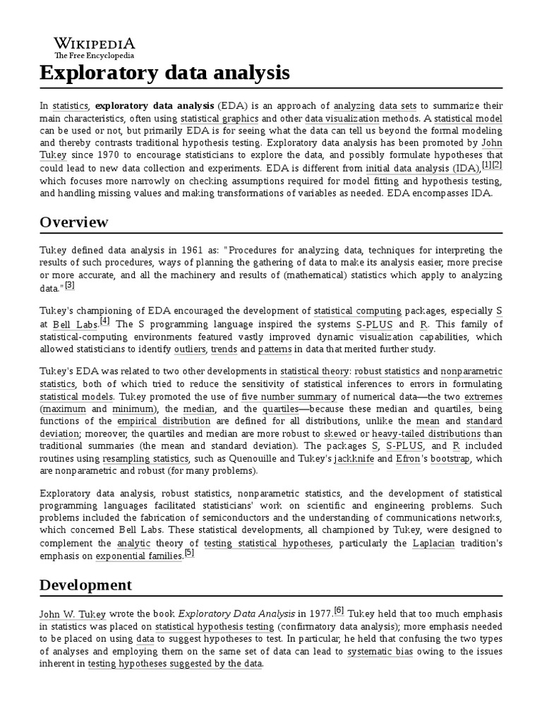 Exploratory Data Analysis | PDF | Data Analysis | Methodology