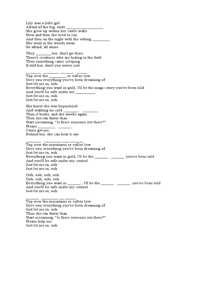 Lily Was A Little Girl | PDF