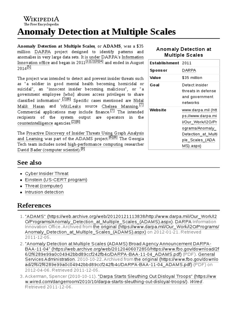 Anomaly Detection At Multiple Scales Pdf Security Engineering