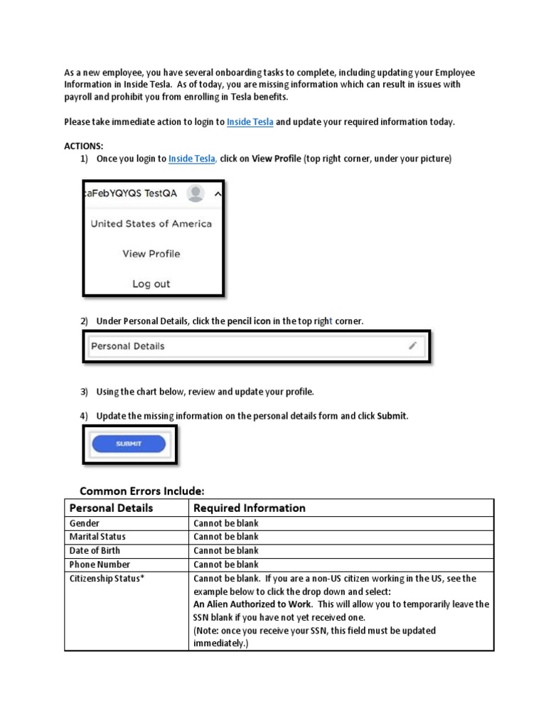 Guide To Complete Your Personal Information | PDF | Social Security Number