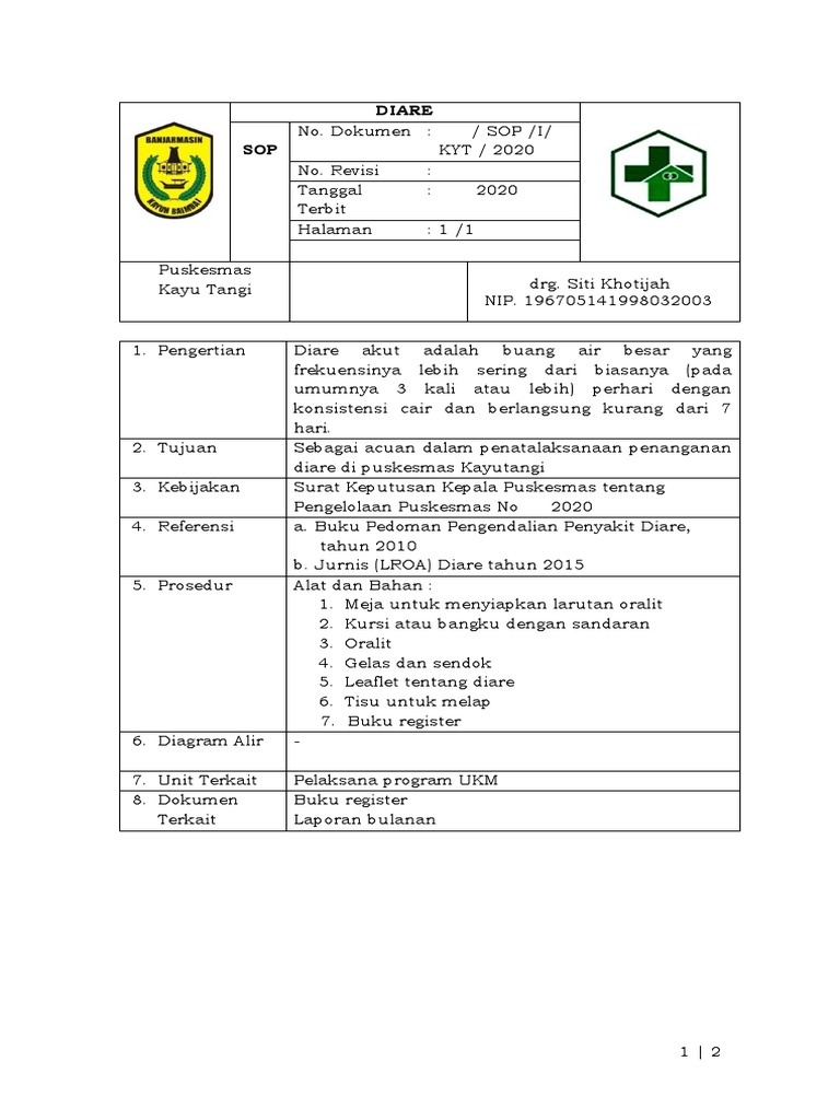 SOP DIARE 2020 | PDF