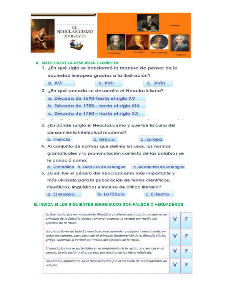 Actividad Nro. 01 Neoclasicismo | PDF