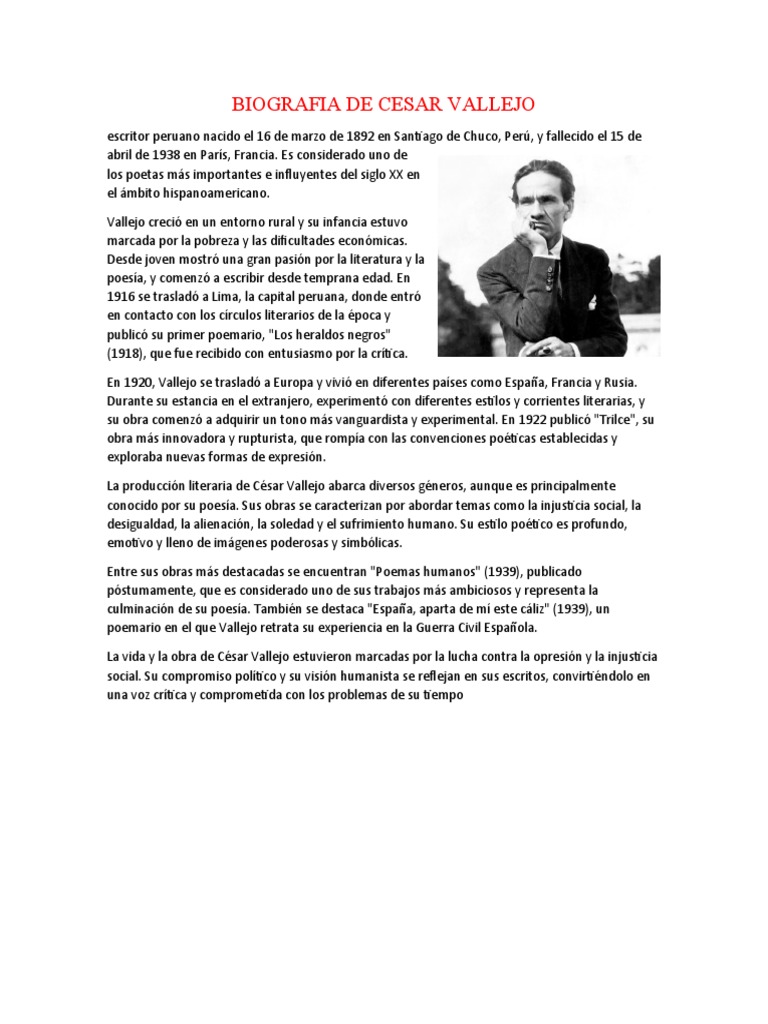 Biografia de Cesar Vallejo | PDF | Perú