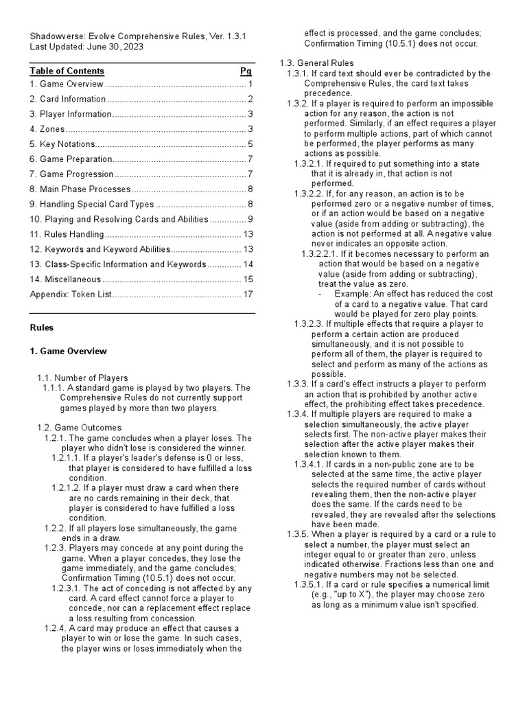 SVEE Comprehensive Rules 1.31 July 11 2023 | PDF | Playing Cards ...