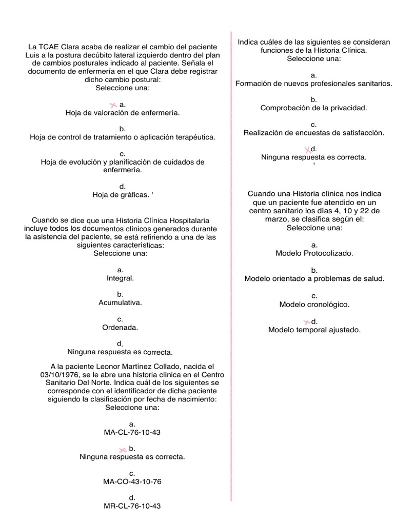 Oads Pregunt | PDF | Historial médico | Enfermería