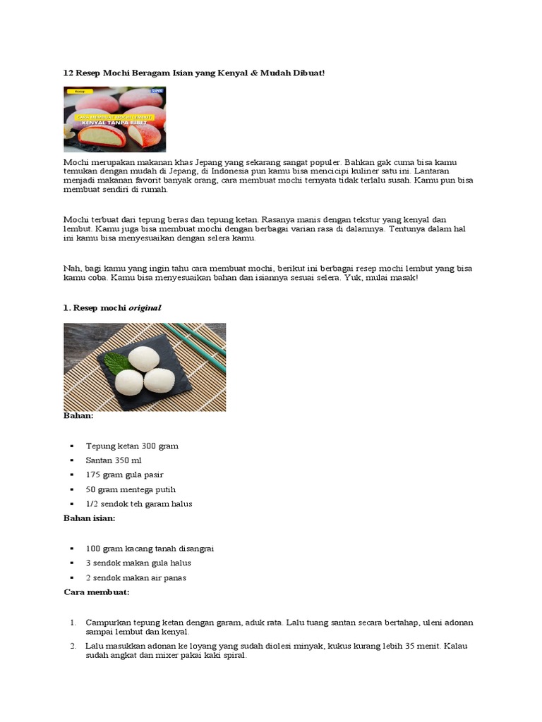Moci | PDF | Memasak, Makanan, & Anggur