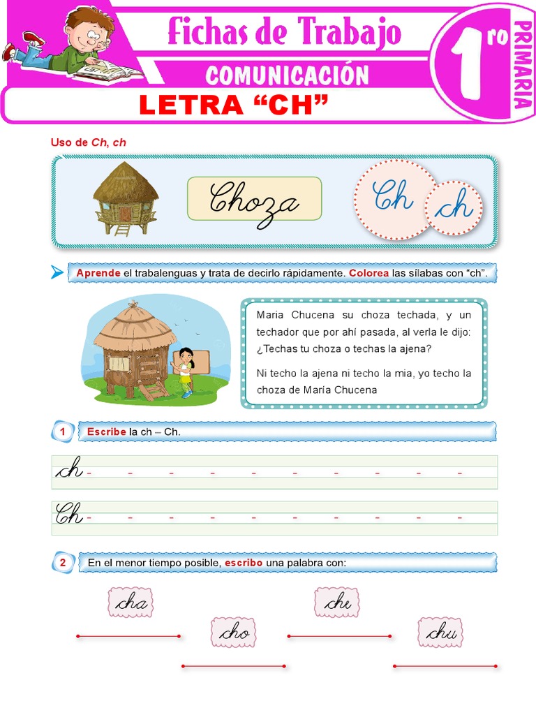 Actividades con la letra ch para primer grado | PDF
