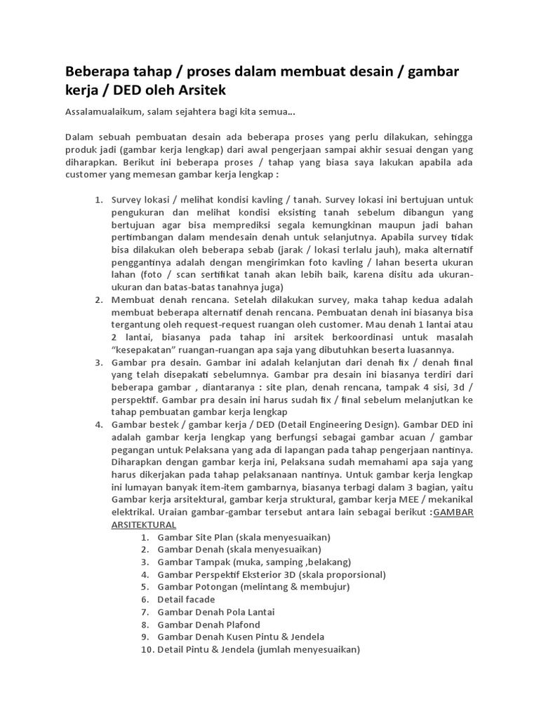 Tahapan Gambar Ded | PDF