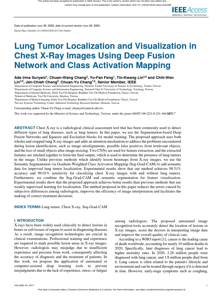 Lung Tumor Localization and Visualization in Chest | PDF | Deep Learning | Image Segmentation