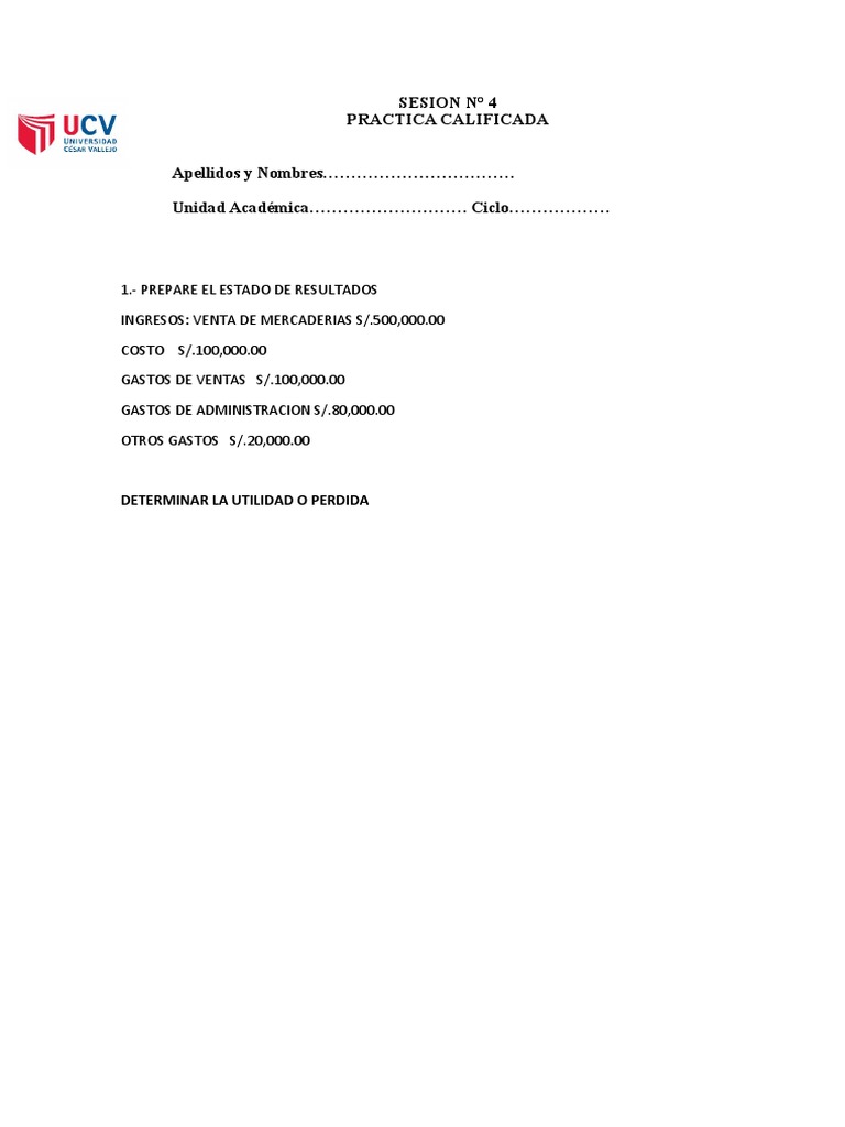 Sesion N4 Practica Calificada | PDF