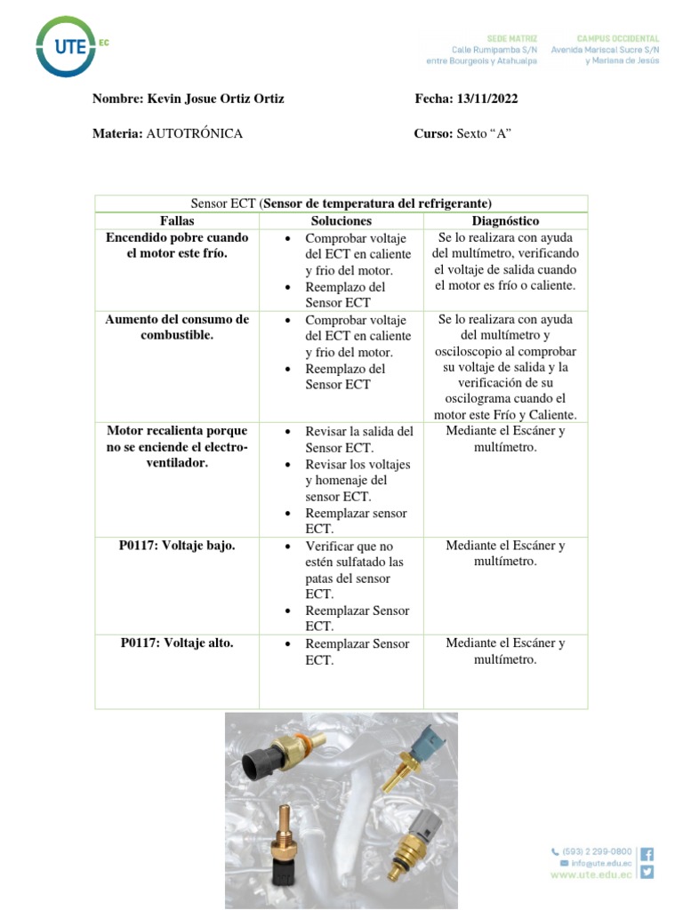 Sensor ECT y TPS | PDF | Electricidad | Ciencias fisicas