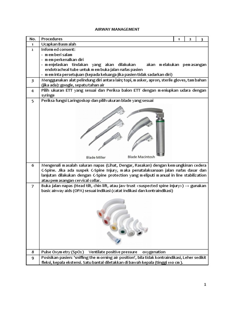 Airway Management (ETT) | PDF