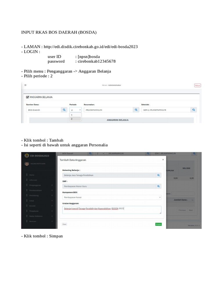 Cara Input Rkas Bosda (Negeri) | PDF | Bisnis
