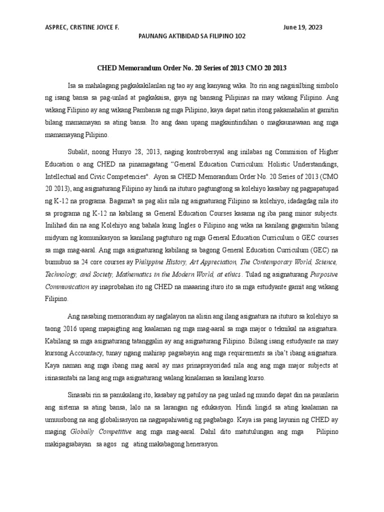 CHED Memorandum Order No | PDF
