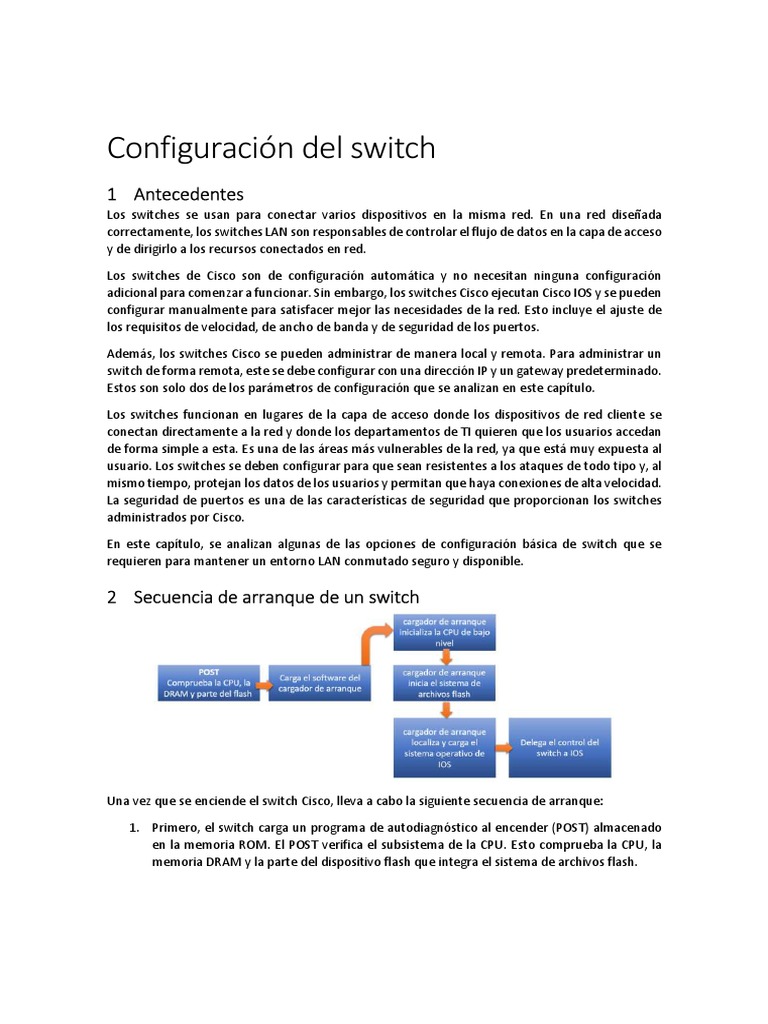 Configuración Del Switch | PDF | Conmutador de red | Arranque