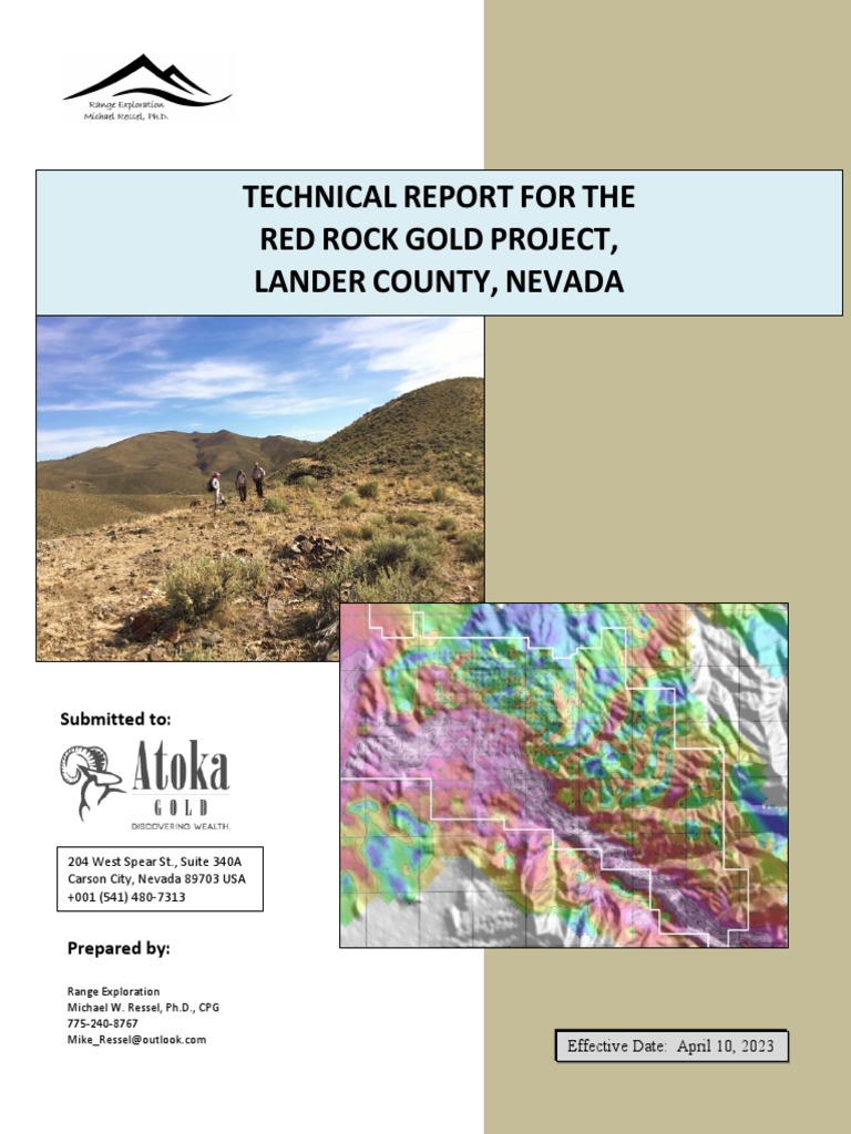 Technical FOR THE RED Rock Gold Project, Lander County, Nevada | PDF ...