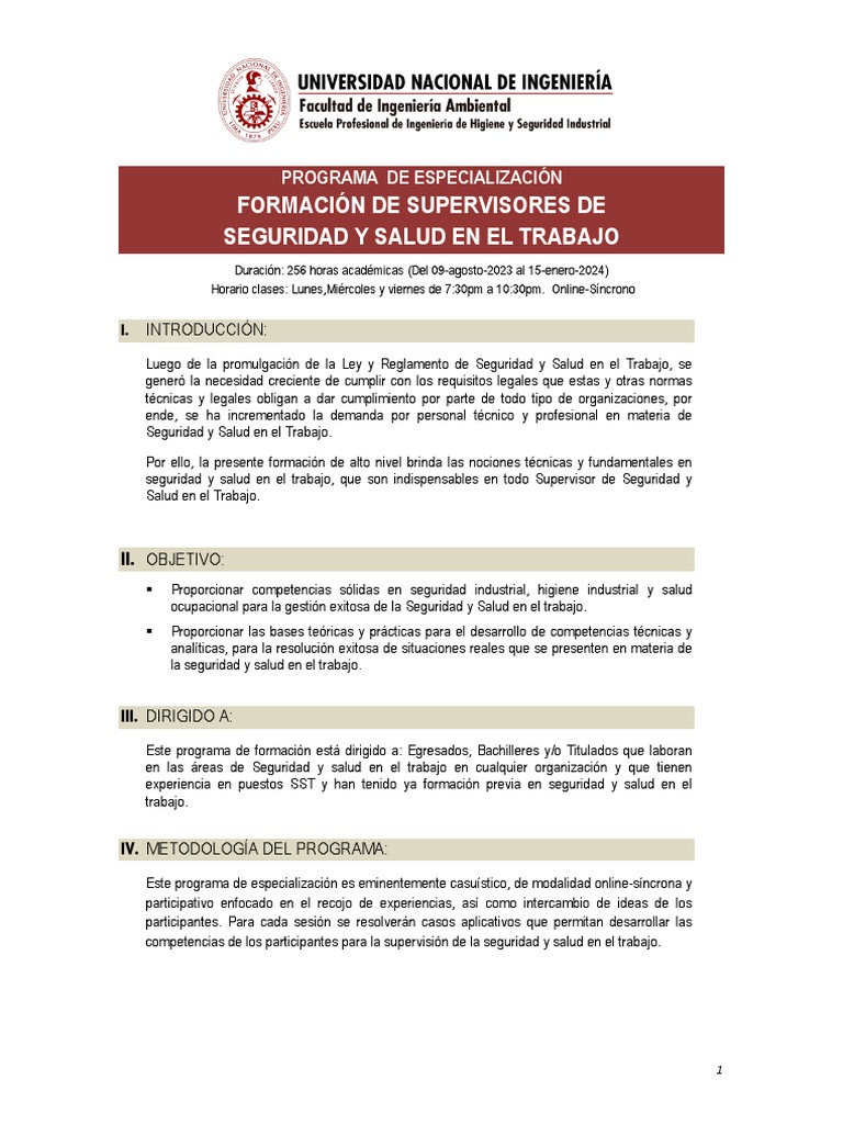 SUPERV SST6 - Brochure | PDF | Higiene Ocupacional | Seguridad y salud ocupacional