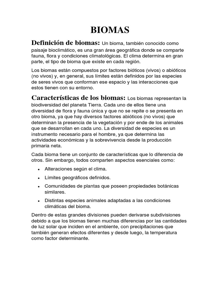 BIOMAS | PDF | Entorno natural | Fenómenos de la tierra