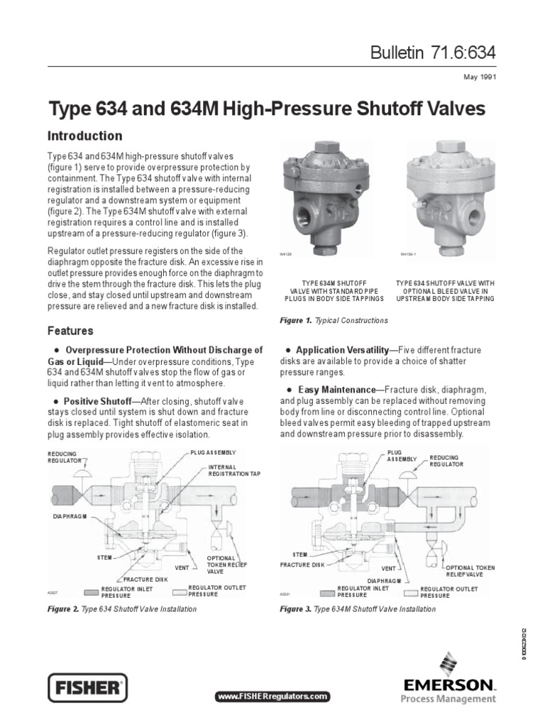 Shut Off Fisher 634 | PDF | Valve | Liquids