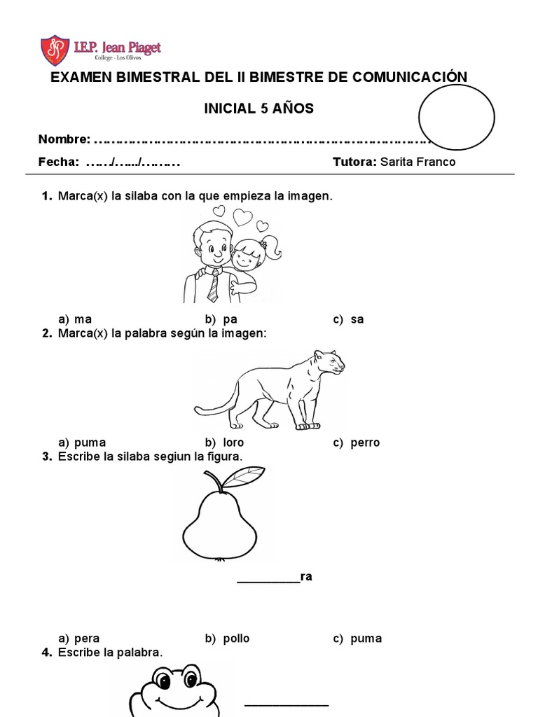 Examen Bimestral Comunicacion 14-7 | PDF | Métodos y materiales de enseñanza