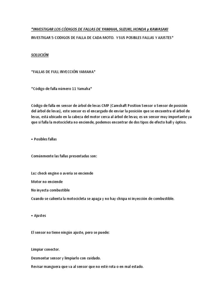 Codigos de Fallas | PDF | Inyección de combustible | Acelerador Codigos de Fallas | PDF | Inyección de combustible | Acelerador