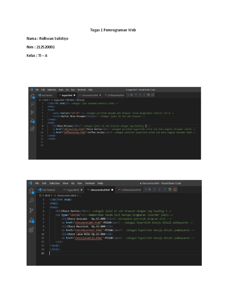Tugas 1 Pemrograman Web | PDF