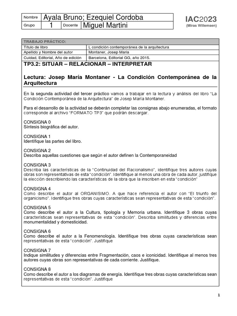 TP 3.2 - Grupo 1 (Ayala, Cordoba) | PDF | Experiencia | Entorno natural