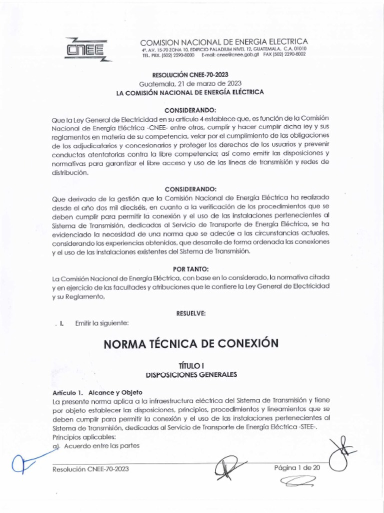 CNEE-70-2023 Norma de Conexion A Transmisión | PDF