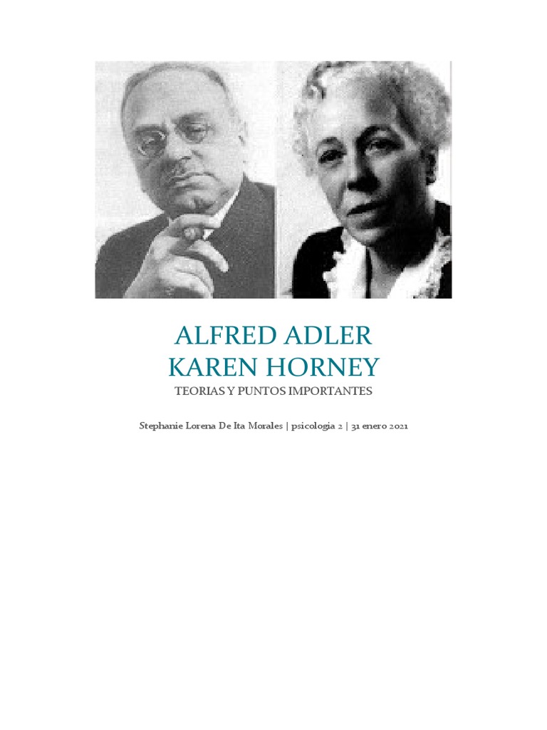 Alfred Adler y Karen Horney | PDF | Neurosis | Sicología