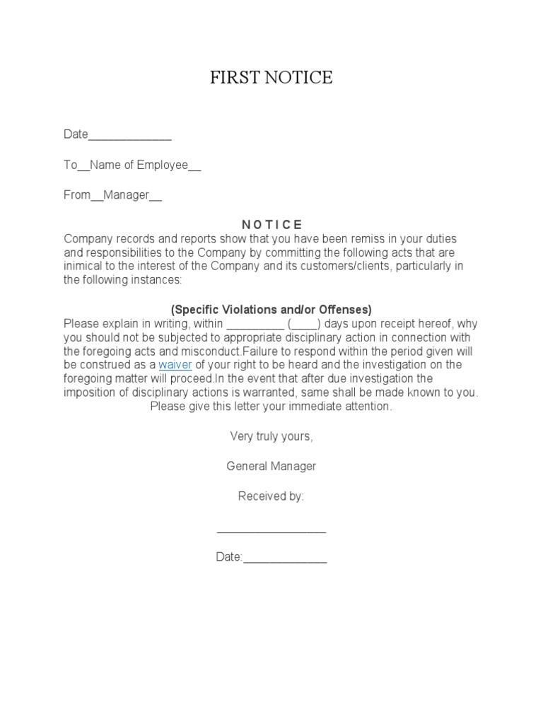 First Notice | PDF