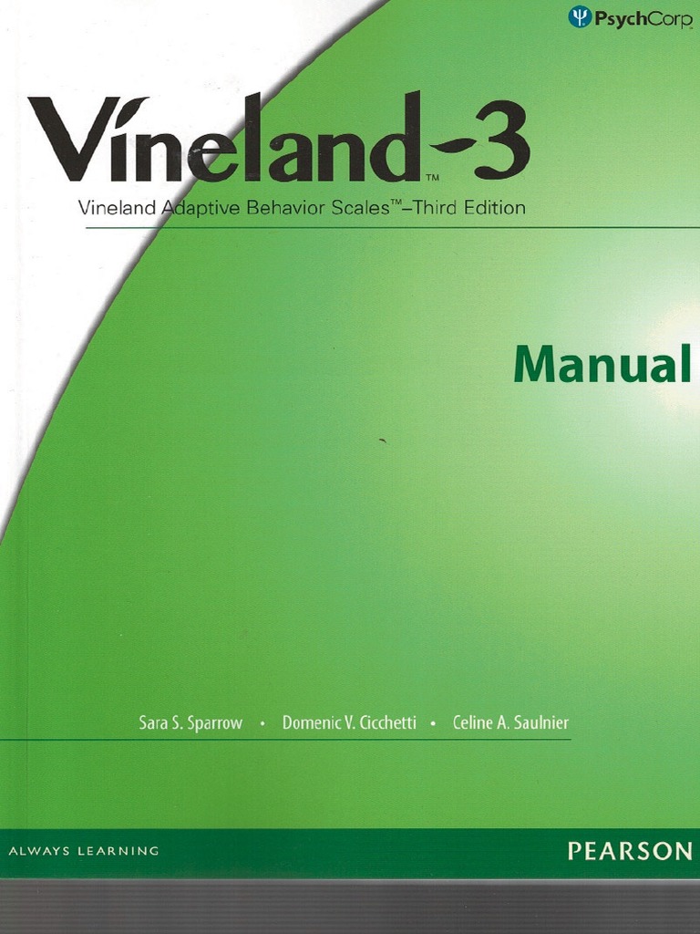 Vineland-3 Third Edition Manual | PDF