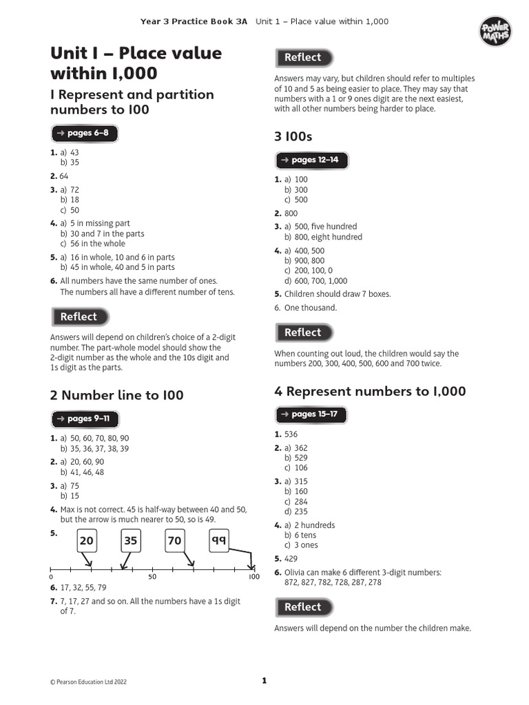Y3A Practice Book Answers White Rose Maths Edition | PDF | Subtraction ...