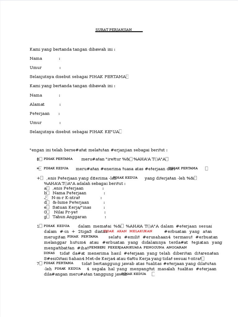 Contoh Surat Perjanjian Pinjam Nama Perusahaan | PDF