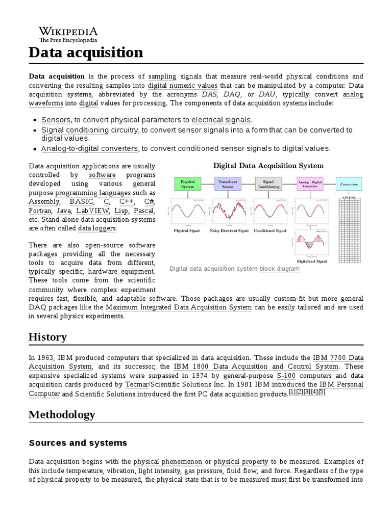 Data Acquisition | Download Free PDF | Data Acquisition | Telecommunications
