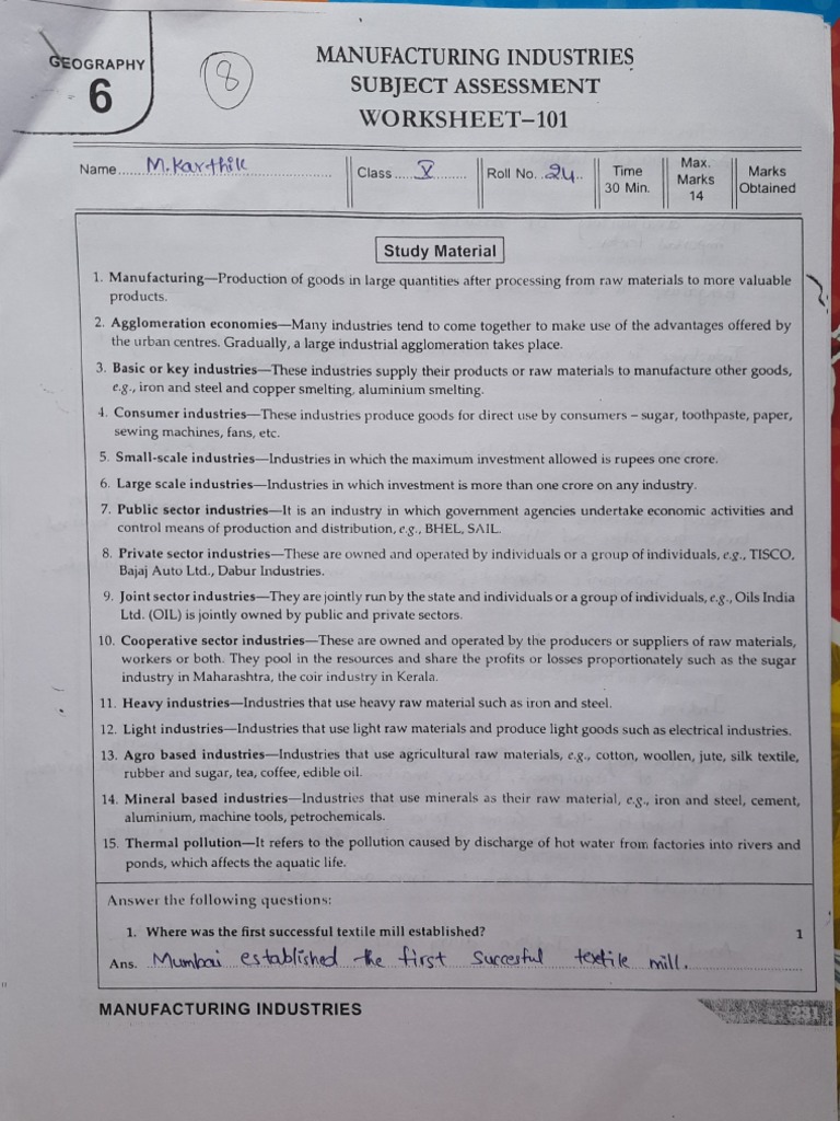 M.karthik Manufacturing Industries Worksheet | PDF | Engineering ...