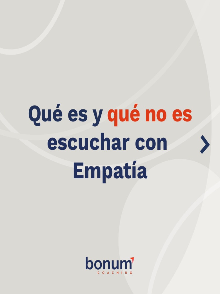 ¿En Qué Consiste La Escucha Empática | PDF