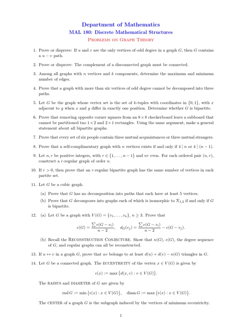 Graph - Theory Tut | PDF | Vertex (Graph Theory) | Mathematics