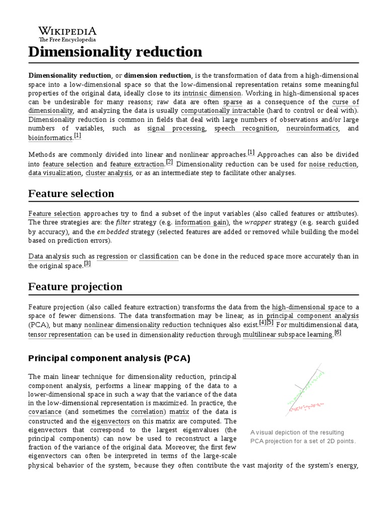 Dimensionality Reduction Pdf Principal Component Analysis