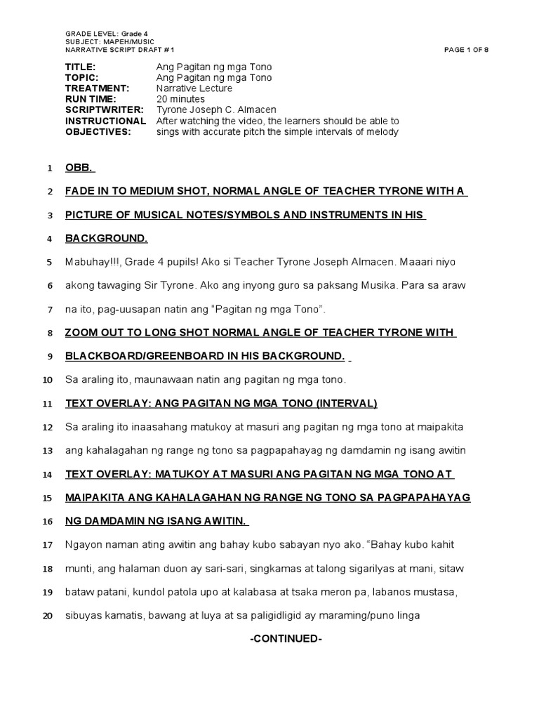 Narrative Script AP2FINAL | PDF