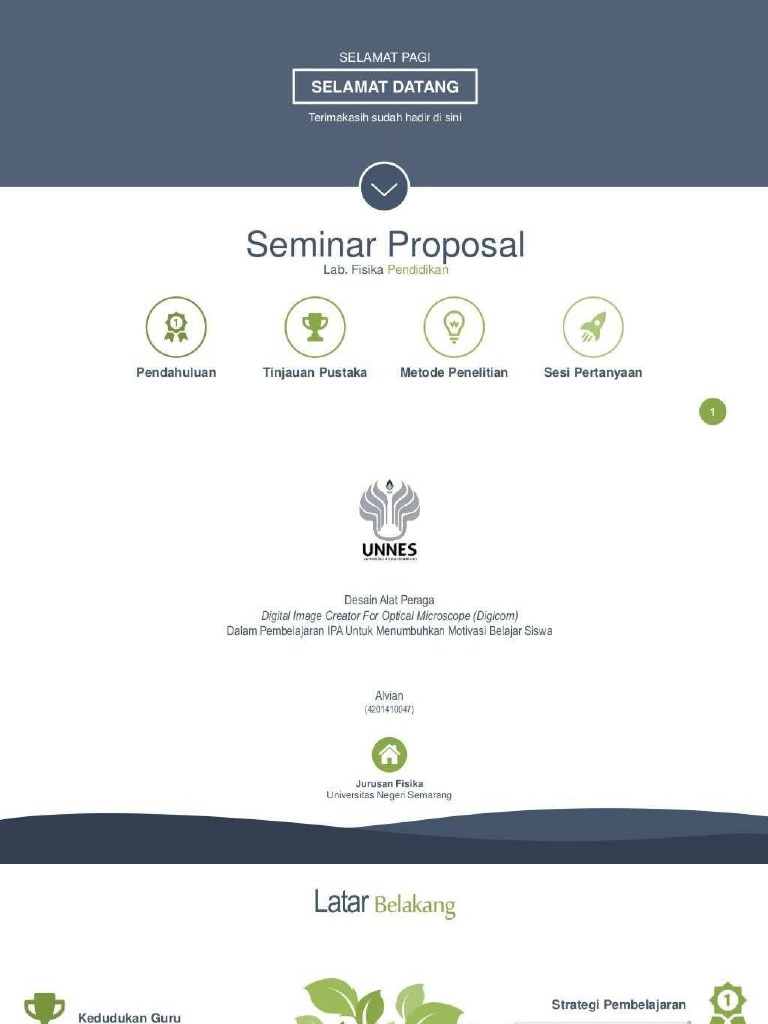 PDF Template Presentasi Powerpoint Seminar Proposal Skripsi Alvian | PDF
